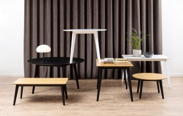 Potrójny stolik kawowy PEBBLE 50X50 czarny